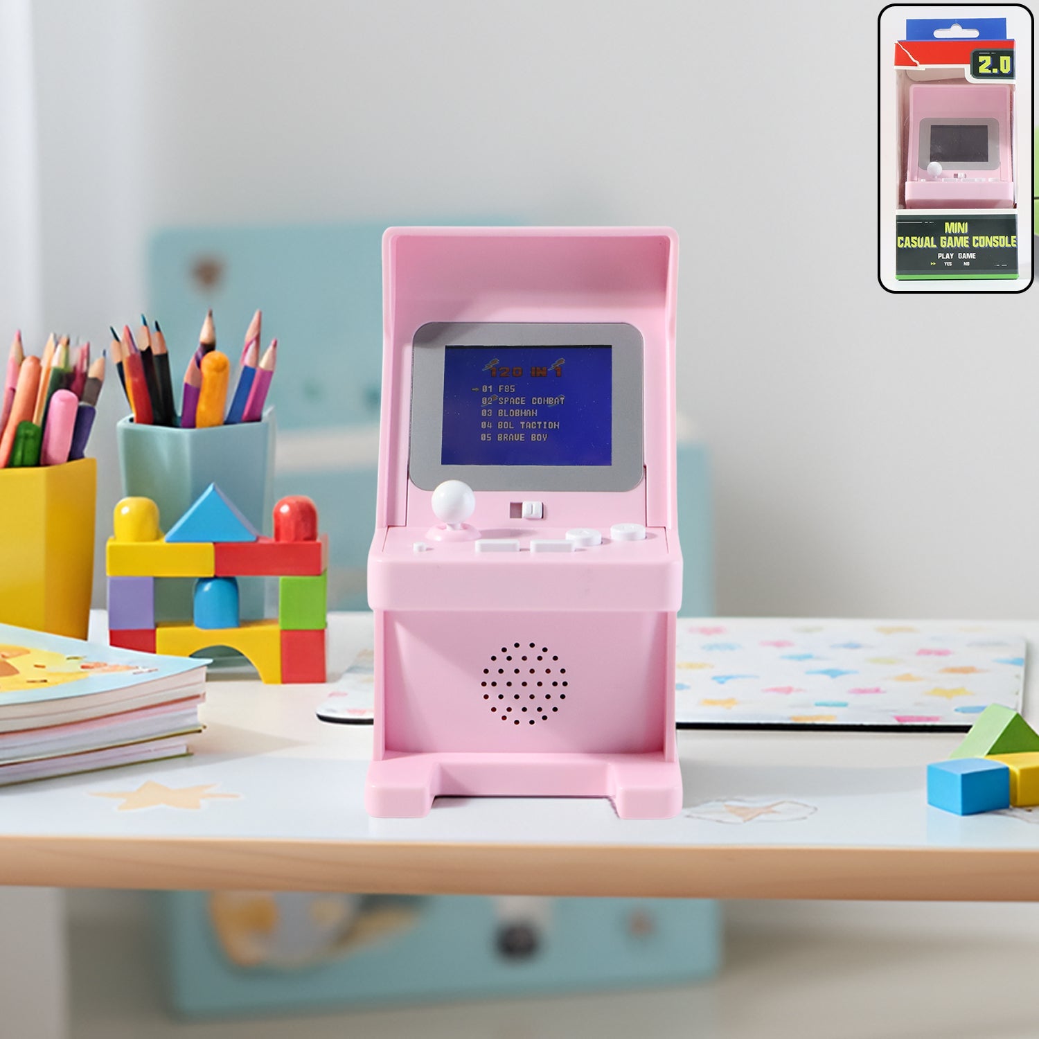 Mini Retro Arcade Gaming Console with 120 Built-In Classic Games ...